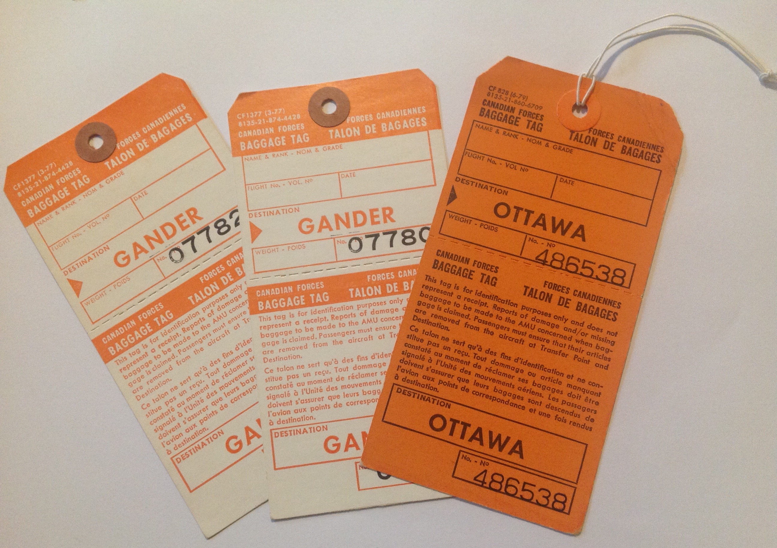 Canadian Forces Baggage Tags – Tales from the Supply Depot